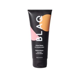 blaq urban daily exfoliating cleanser - activated charcoal face wash with aloe and salicylic acid for blemishes, blackheads and gentle - hydrating, natural face exfoliant