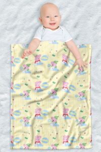 logovision peppa pig lightweight baby blanket, 30"x40", shh baby's sleeping unisex for infants girls & boys