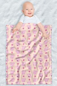 logovision peppa pig lightweight baby blanket, 30"x40", peppa face pattern unisex for infants girls & boys