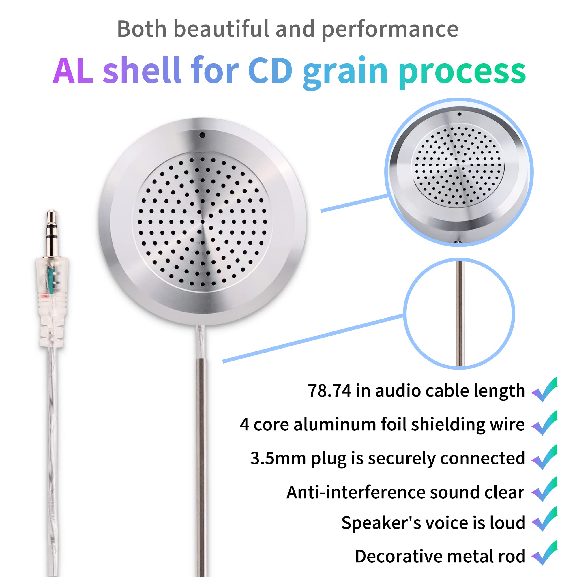 DESHUN Window intercom, Window Speakers, Dual-Way Window Counter intercom Microphone, for The Business/Bank/Office/Hospital/Station/Catering/Ticket Window to Provide Communication Solutions