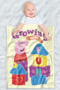 logovision peppa pig lightweight baby blanket, 30"x40", baby blanket design unisex for infants girls & boys