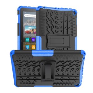 boskin for kindle fire hd 8 / hd 8 plus case 2024 2022 2020 release 14th 12th 10th generation kickstand heavy duty shockproof cover (blue)