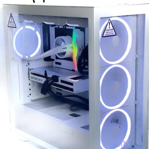 Gaming Desktop - Liquid Cooled Intel Core i7 11700F 3.6GHz 8-Core Processor, 16GB DDR4 Memory, GeForce RTX 3060ti 8GB GDDR6 Graphics, 1 TB SSD, WiFi, Windows 11 Home 64-bit, White.