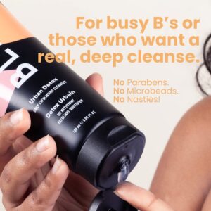 BLAQ Urban Daily Exfoliating Cleanser - Activated Charcoal Face Wash with Aloe and Salicylic Acid for Blemishes, Blackheads and Gentle - Hydrating, Natural Face Exfoliant