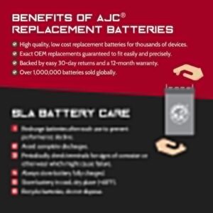 AJC Battery Compatible with Duracell Ultra SLA12-7F2 12V 7Ah Sealed Lead Acid Battery