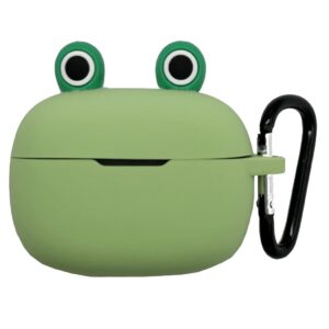 cartoon kawaii case for jbl vibe 200tws earbuds, seadream portable cute 3d animal frog eye cartoon scratch shock resitant protective cover with carabiner (frog eye)