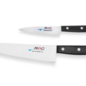 MAC Knife Chef series 2-piece starter knife set H-10, HB-70 Chef series 7.25" Gyutou-style Chef's knife and HB-40 Chef series 4" Paring knife, handcrafted in Seki, Japan