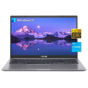 asus vivobook 15 laptop, 15.6'' fhd (1920*1080) display, intel core i3-1115g4 processor, 12gb ram, 512gb pcie ssd, hdmi, usb type-c, wi-fi, bluetooth, windows 11 home, slate gray (f515)