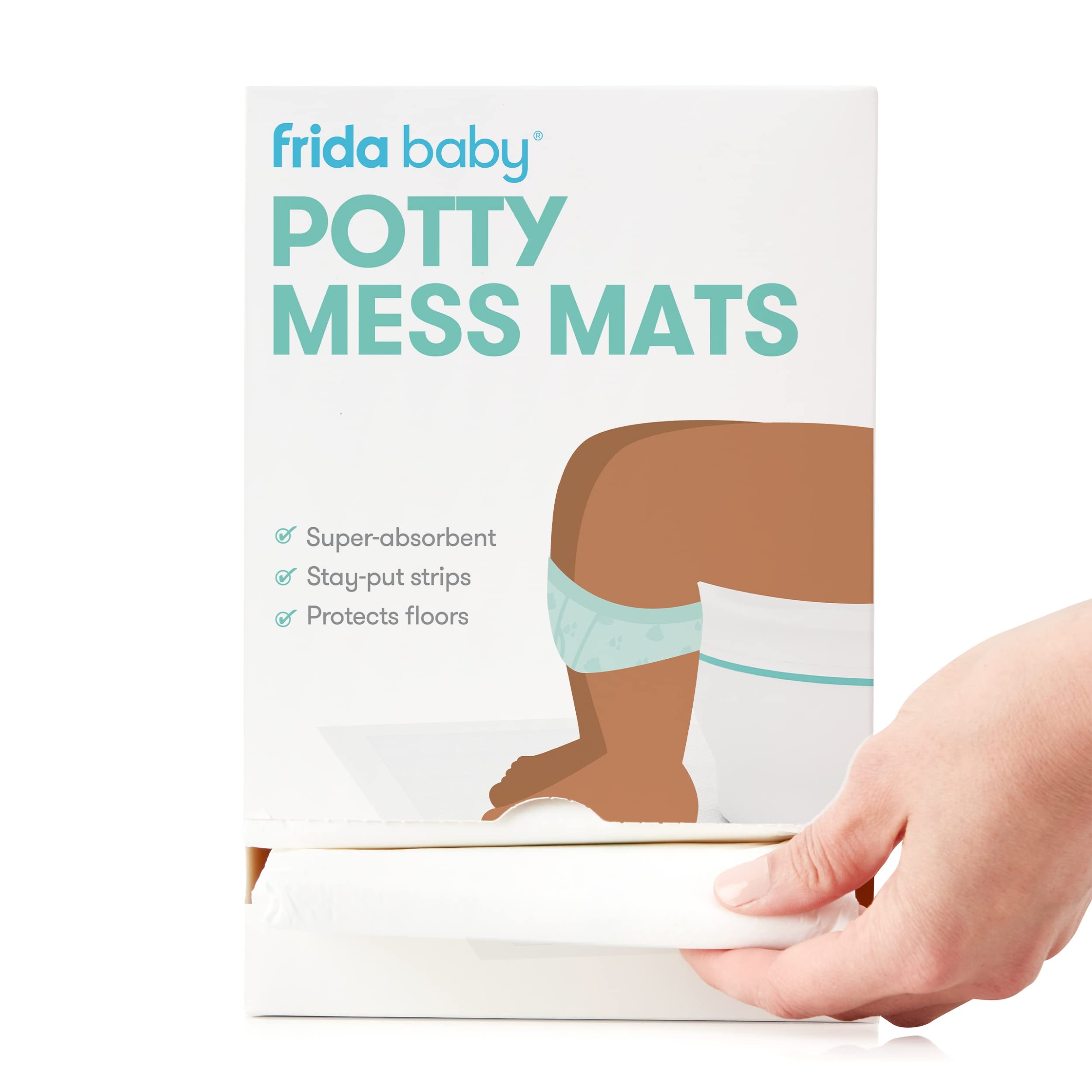 Frida Baby Potty Mess Mats, Disposable, Super-Absorbent Floor Pads for Easy Cleanup, 20 Count