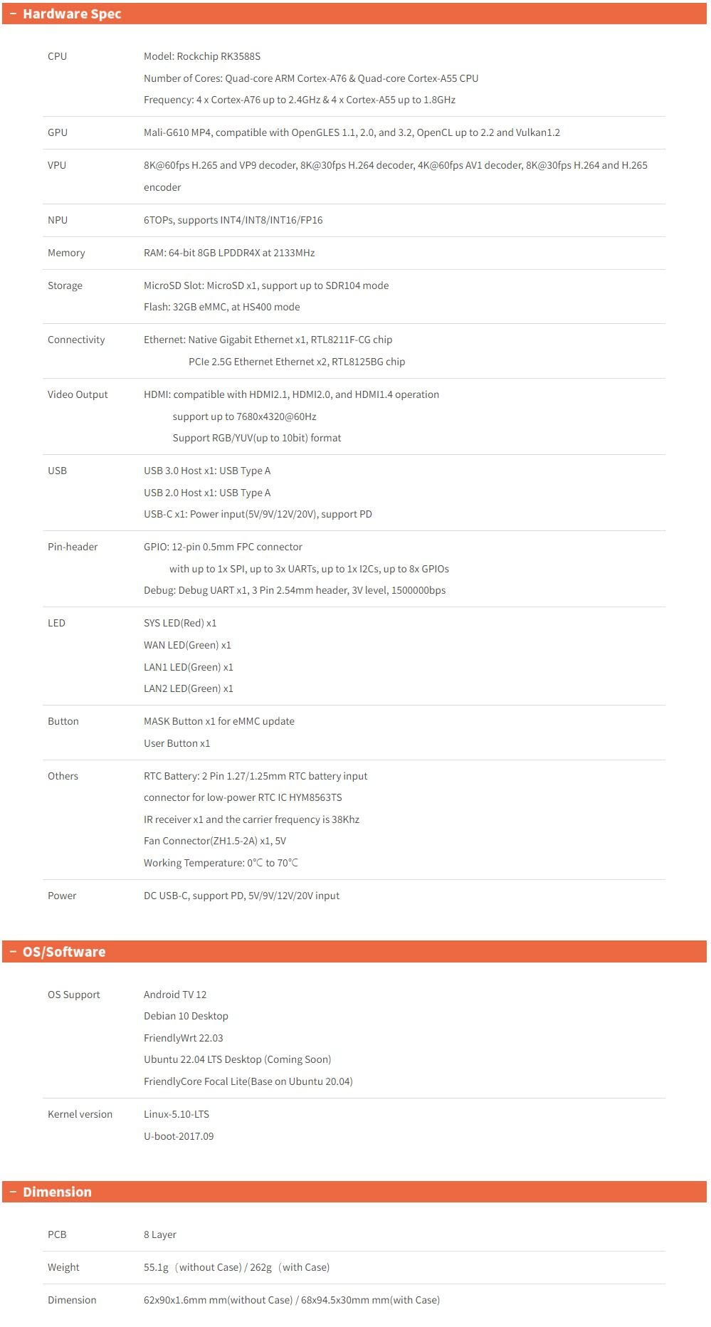 Nanopi R6S Mini Router OpenWRT LPDDR4X Single Board Computer with Three Gbps Ethernet Ports Based in Rockchip RK3588S Soc for IOT NAS Smart Home Gateway Support Debian Ubuntu (8GB RAM +32GB eMMC)