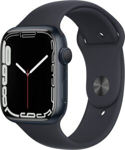 apple watch series 7 (gps, 45mm) - midnight aluminum case with midnight sport band (renewed premium)