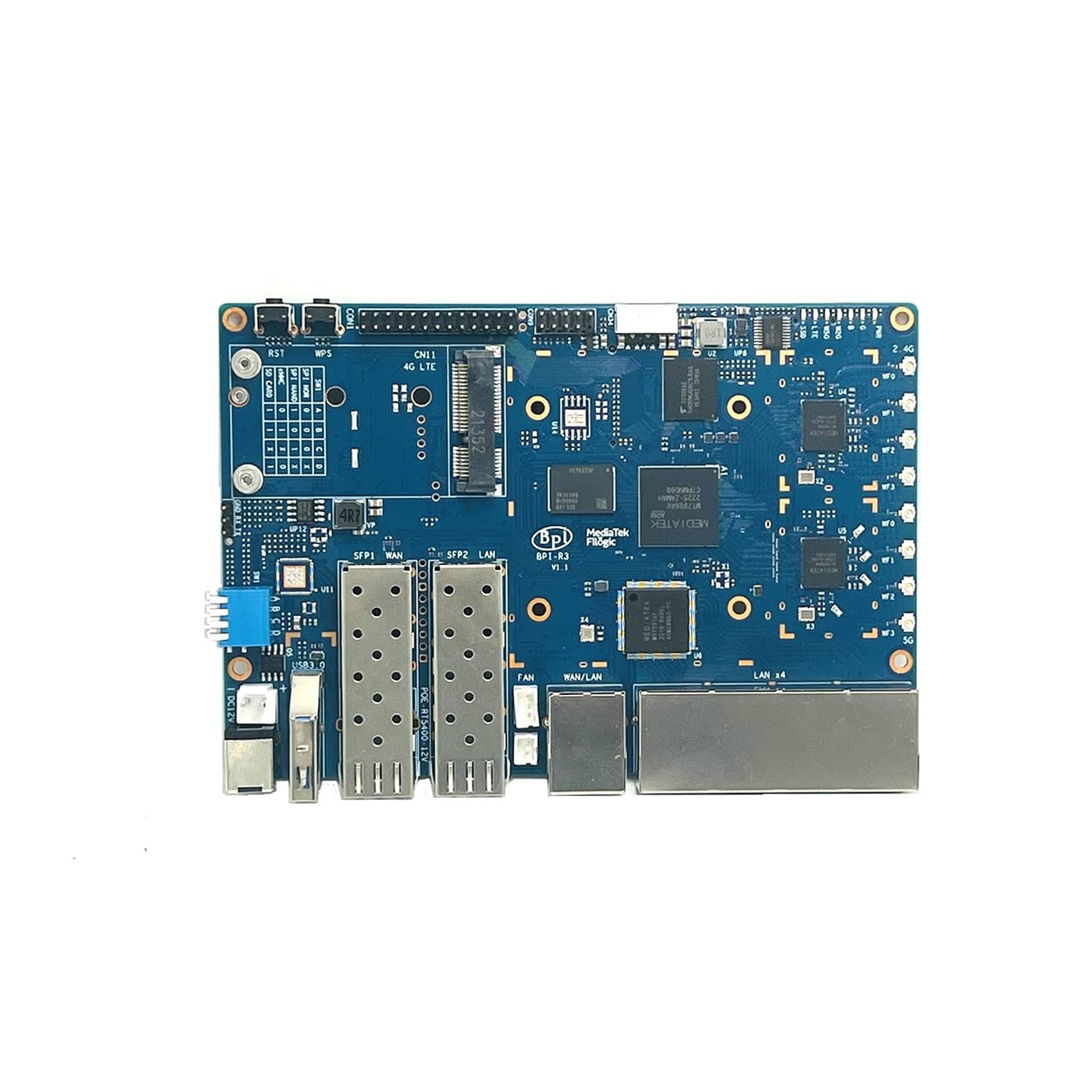 youyeetoo Banana Pi BPI-R3 Metal Case, Iron,350g, SMA Hole, BPI-R3 Router Development Board case