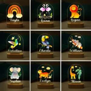 nabyshop custom night light personalized baby night light for nursery, personalized gifts for kids birthday gift, night light for girls and boys, lamp kids' bedroom decoration