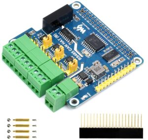 rs485 can hat (b) for raspberry pi 4b/3b+/3b/2b/zero/zero w/zero 2w/ zero 2wh, 2-ch rs485 and 1-ch can, industrial grade isolation protection, bulit-in adi magnetical isolation, tvs diode, etc