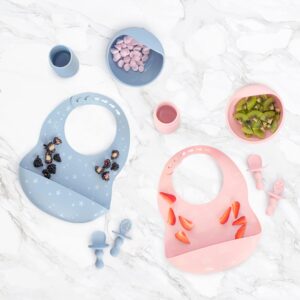 BooginHead Baby Led Weaning Supplies - Stage 1 and Stage 2 Self Feeding 5-Piece Set, Pink