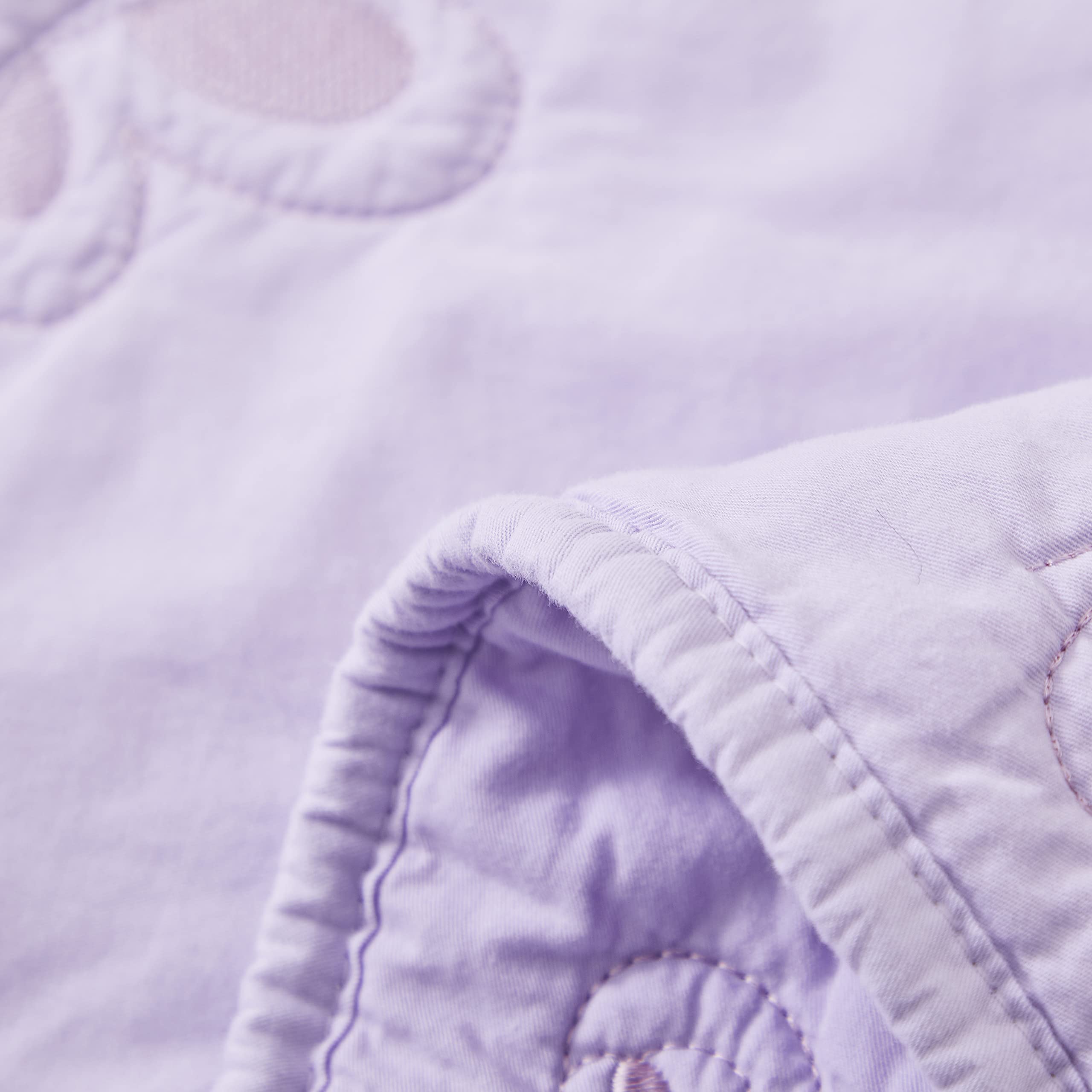 Brandream Purple Baby Girls Crib Bedding Set with Embroidered Butterfly Quilt, Crib Sheet, Crib Bed Skirt | 6-Piece Cotton Nursery Bedding Set