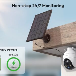 ONWOTE 5MP Super HD Wireless WiFi Security Camera Outdoor, Rechargeable Battery Solar Powered 360° Pan 120° Tilt, 2-Way-Talk, AI Detection Trigger Color Night Vision, 5 Megapixels, OW5