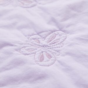 Brandream Purple Baby Girls Crib Bedding Set with Embroidered Butterfly Quilt, Crib Sheet, Crib Bed Skirt | 6-Piece Cotton Nursery Bedding Set