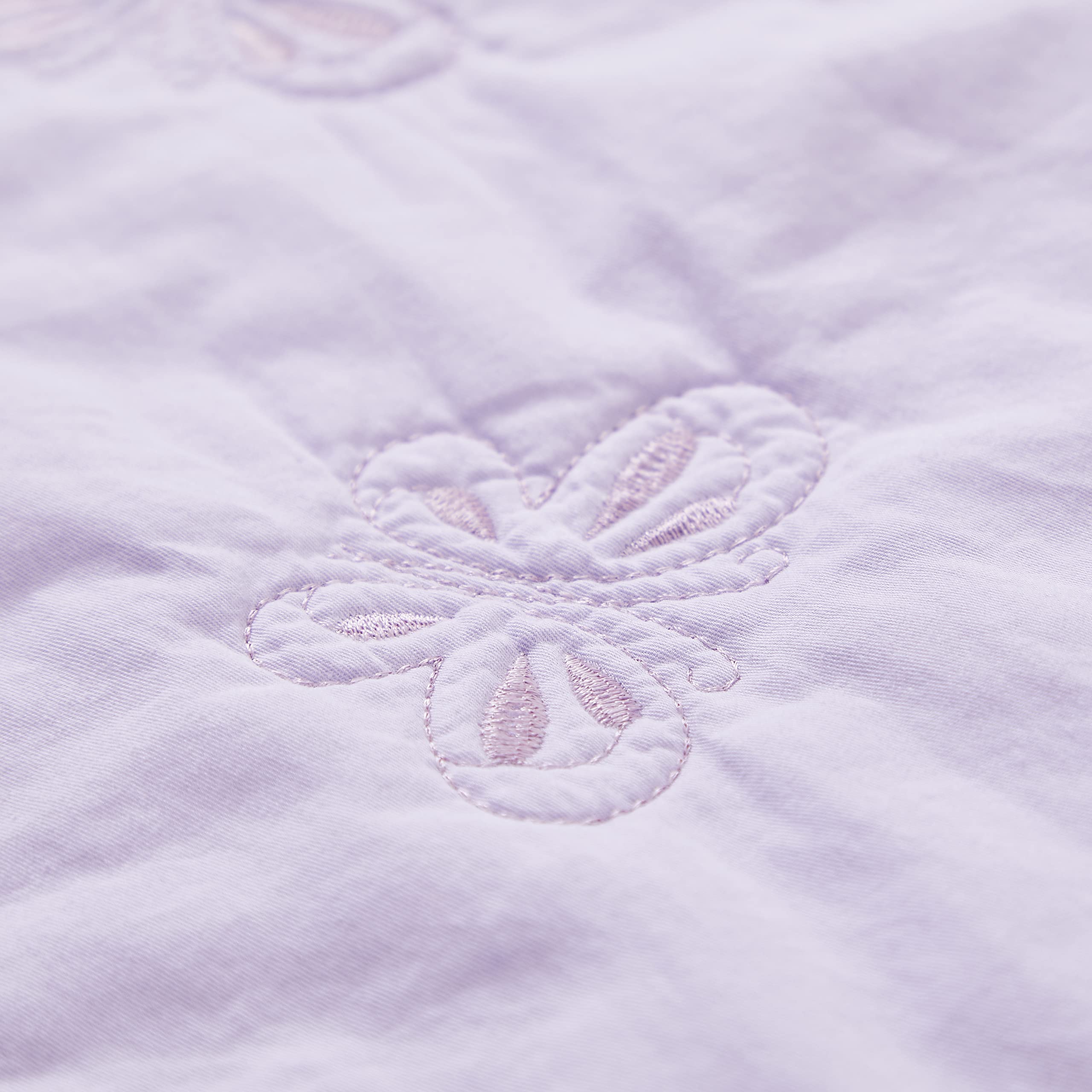 Brandream Purple Baby Girls Crib Bedding Set with Embroidered Butterfly Quilt, Crib Sheet, Crib Bed Skirt | 6-Piece Cotton Nursery Bedding Set