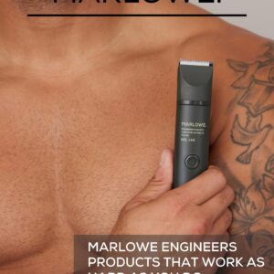 MARLOWE. No. 145 Body Hair Trimmer for Men, Forest Black, Lightweight Waterproof Personal Groomer, Ceramic Blades, Adjustable Comb Lengths & Rechargeable Battery for Head to Toe Male Grooming