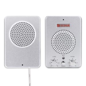 deshun window intercom system dual way, window speakers, a walkie-talkie that can be attached to glass,built-in microphone, intercom system for the business/bank/office/hospital/station/catering