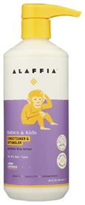 alaffia kids conditioner and detangler, lemon lavender, suitable for all hair types, cruelty free, no parabens, vegan, 16 fluid ounce (pack of 1)