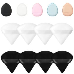 8 facial soft triangle puffs, 5 makeup mini puffs, wet and dry makeup tools, used for powder, mineral powder, body powder, foundation make-up, washable powder puffs