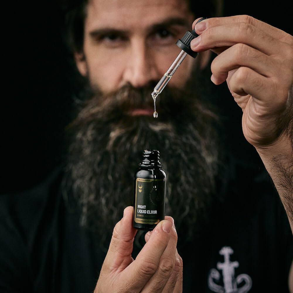 The Beard Struggle Night Liquid Elixir Beard Oil - Platinum Collection - Aesir's Triumph (1 Fl oz) - Beard Oil for Men - Natural Blend for Softens, Moisturizing, & Healthier Beard Growth