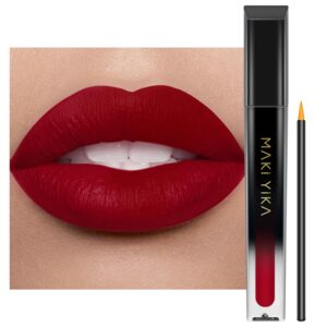 maki yika red lipstick for women color stay long lasting lipsticks, no smudge matte liquid lipstick transferproof cruelty-free lip color |trust you