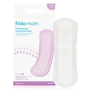 frida mom postpartum pads, leak proof feminine care maxi pads, 6 layers of protection for maximum absorbency (18ct)