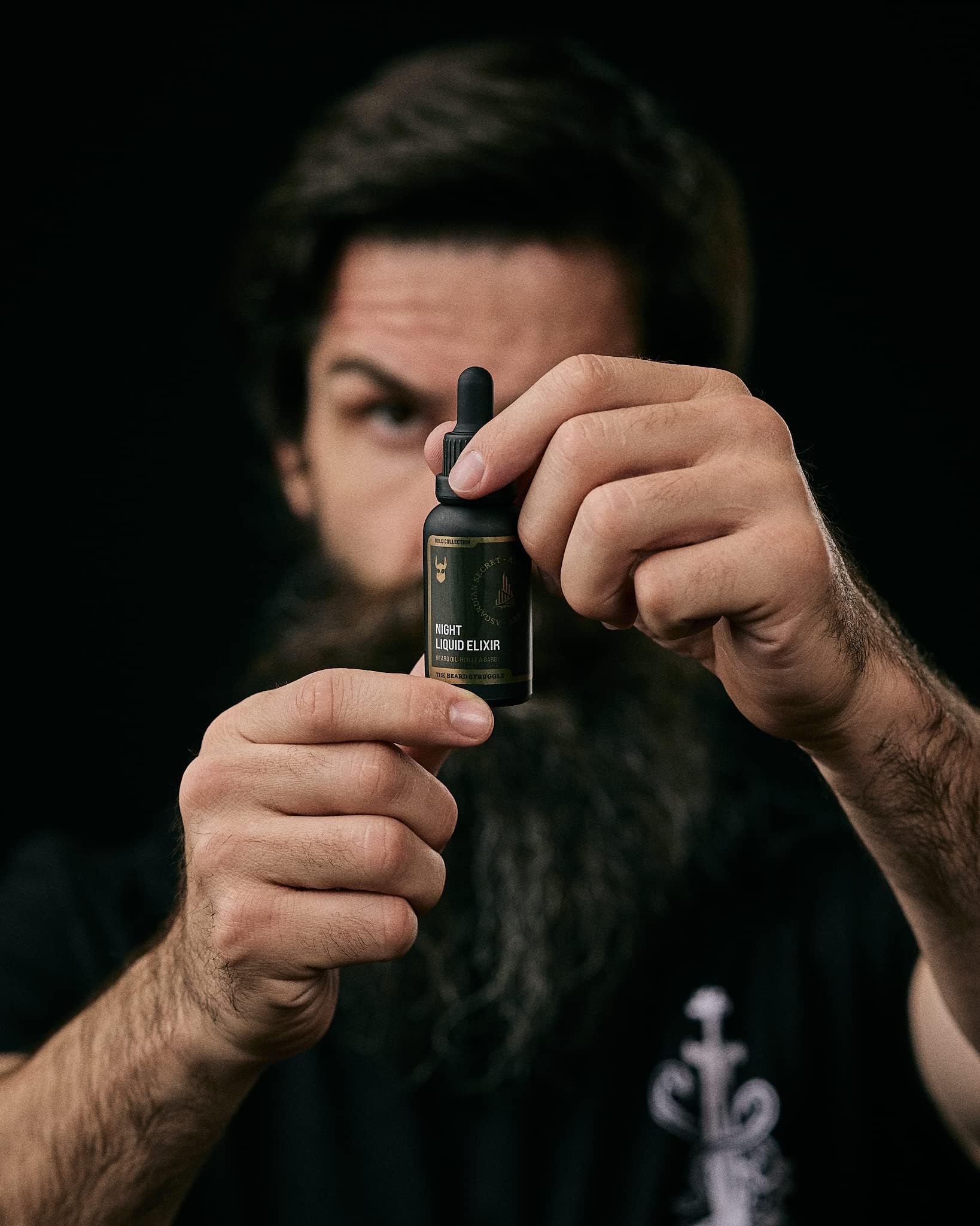 The Beard Struggle Night Liquid Elixir Beard Oil - Platinum Collection - Aesir's Triumph (1 Fl oz) - Beard Oil for Men - Natural Blend for Softens, Moisturizing, & Healthier Beard Growth