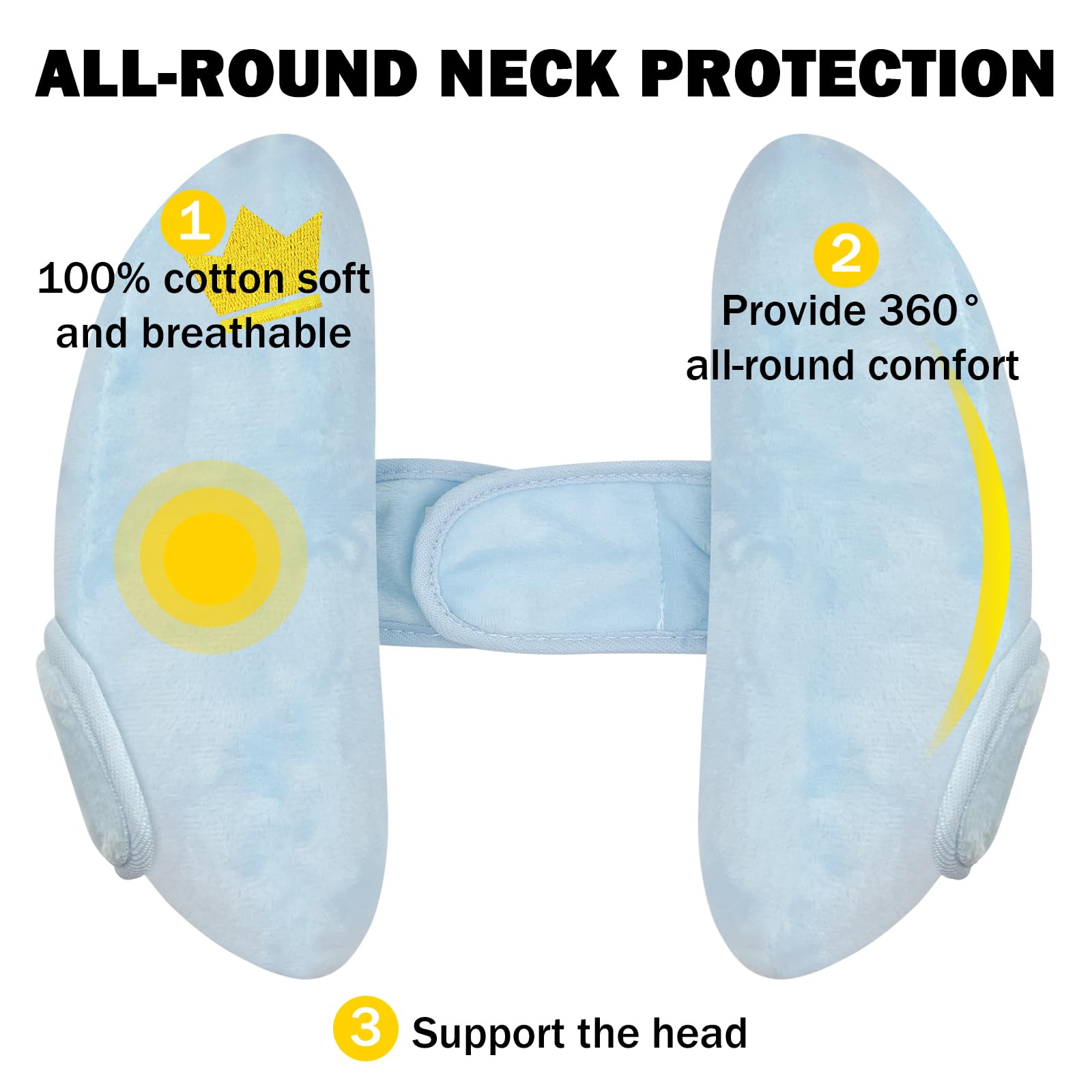 Baby Car Seat Head Neck Support, Toddler Adjustable Stroller Safety Insert, Banana U-Shape Travel Headrest Cushion