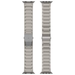 LDFAS Compatible for Apple Watch Ultra 2 Band 49mm,Series 10 46mm Titanium Metal Solid Link Bracelet Bands Replacement for iWatch Strap Compatible for Apple Watch 9/8/7 45mm 44mm Band, Silver Gray