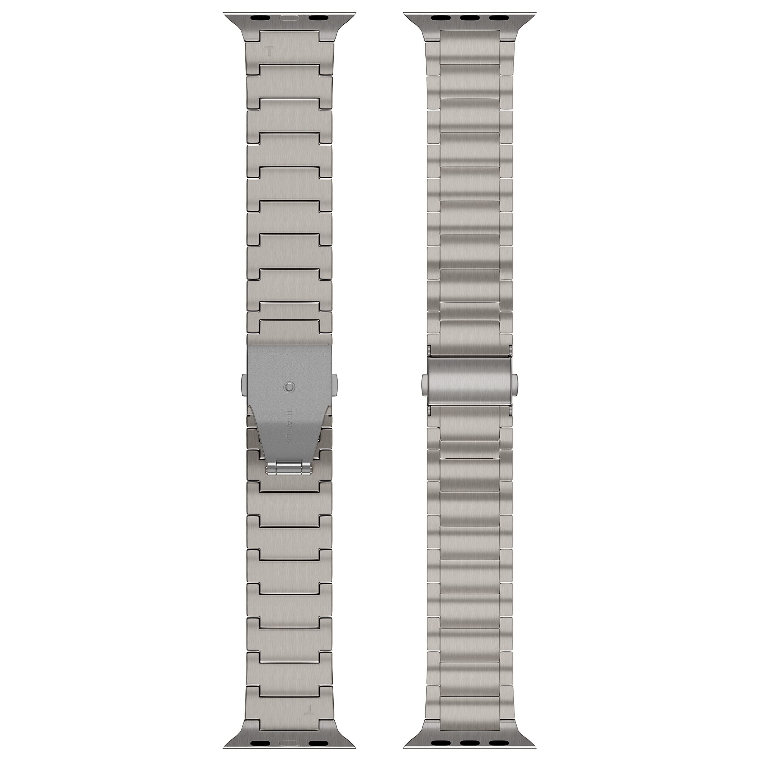 LDFAS Compatible for Apple Watch Ultra 2 Band 49mm,Series 10 46mm Titanium Metal Solid Link Bracelet Bands Replacement for iWatch Strap Compatible for Apple Watch 9/8/7 45mm 44mm Band, Silver Gray