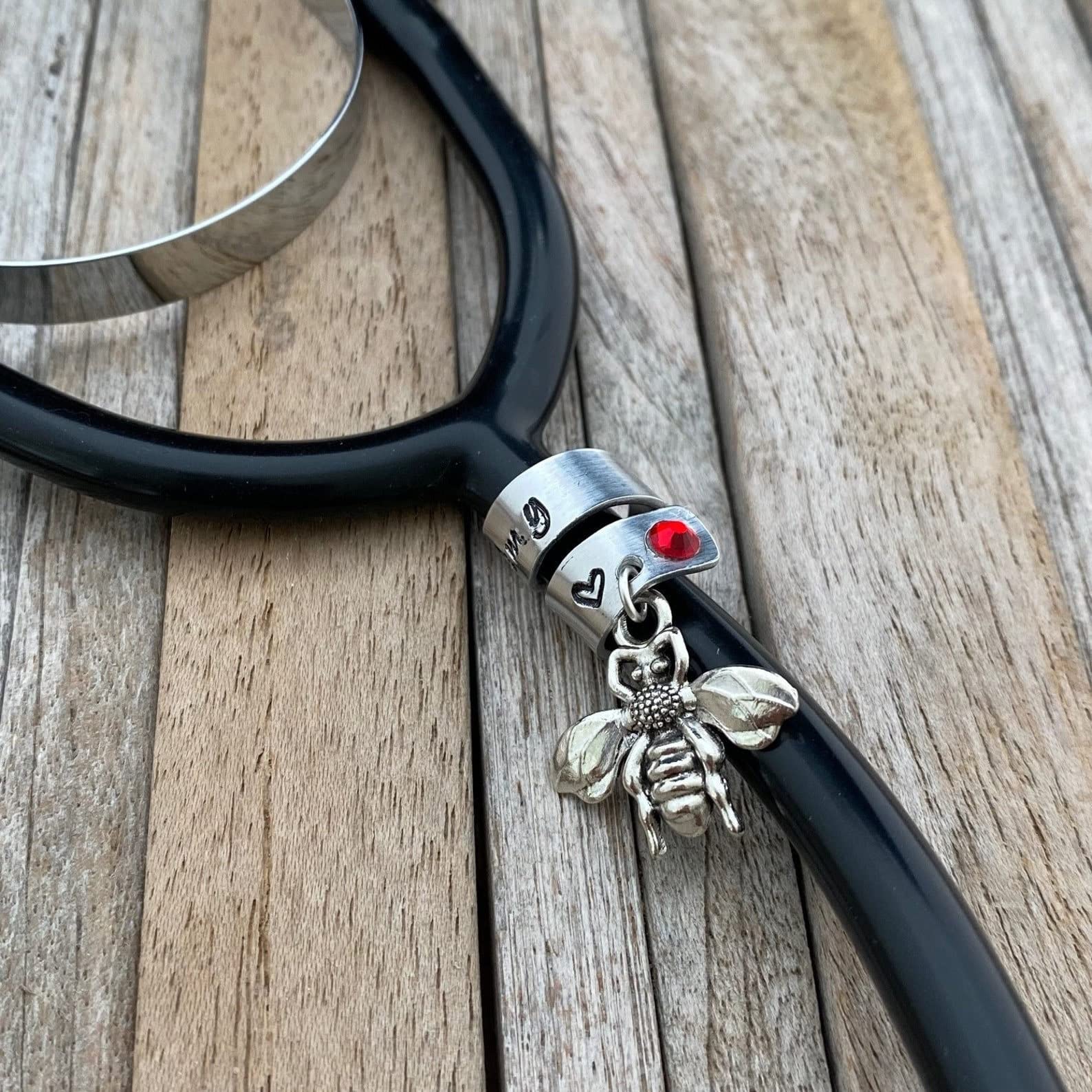 Vet Stethoscope ID Tag with charm, Dog paw Charm, Stethoscope Charm for Vetenarian Nurse, ID Tag, Stethoscope Name Tag Nurse Graduation Gift