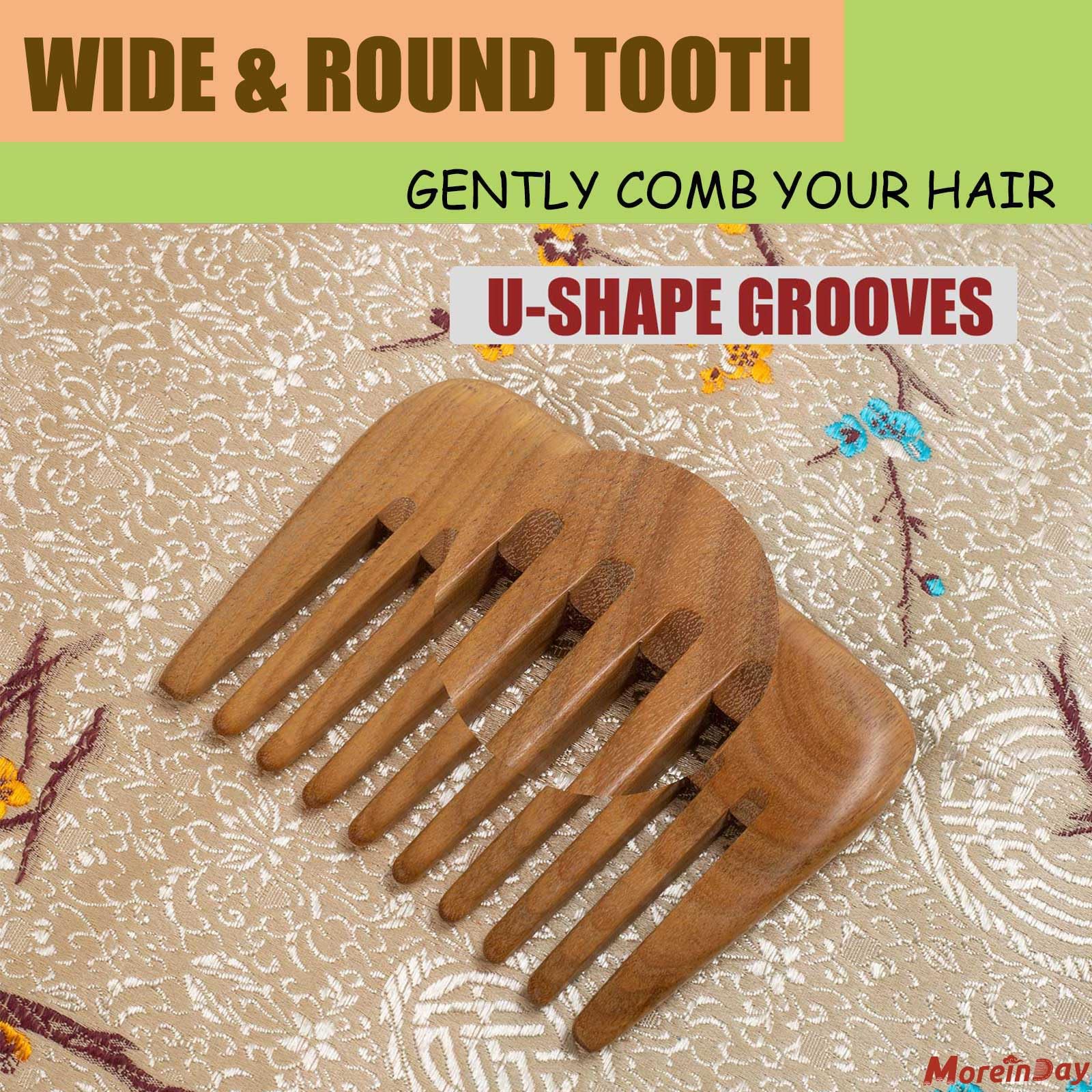 The Moreinday Sandalwood Wide Tooth Hair Comb for Women and Men