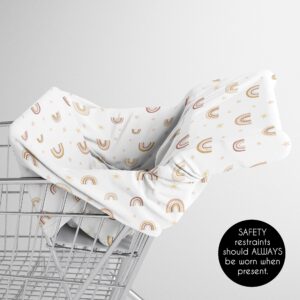 Sweet Jojo Designs Boho Rainbow Girl Infant Baby Car Seat Cover Nursing Breastfeeding Shopping Cart Stroller Canopy Blush Pink Yellow Tan Bohemian Modern Neutral Vintage Dusty Rose Gold Mauve Taupe