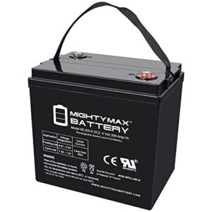 mighty max battery mighty max battery ml200-6gc2-6 volt 200 ah, internal thread (int) terminal, rechargeable sla agm battery for golf cart