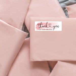 480pcs (1"x 3") Thank You Stickers Pink for Business, Rectangle Labels Online Retailers, Boutiques, Shops to Use on Bags, Boxes and Envelope