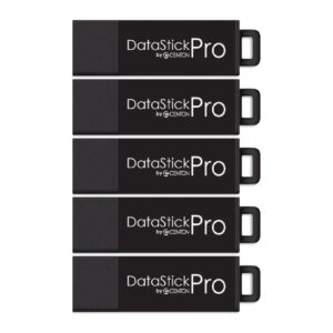 centon electronics datastick pro usb 3.2 gen1 flash drive, 128 gb, 5 usb flash drives, 5 bulk pack, black