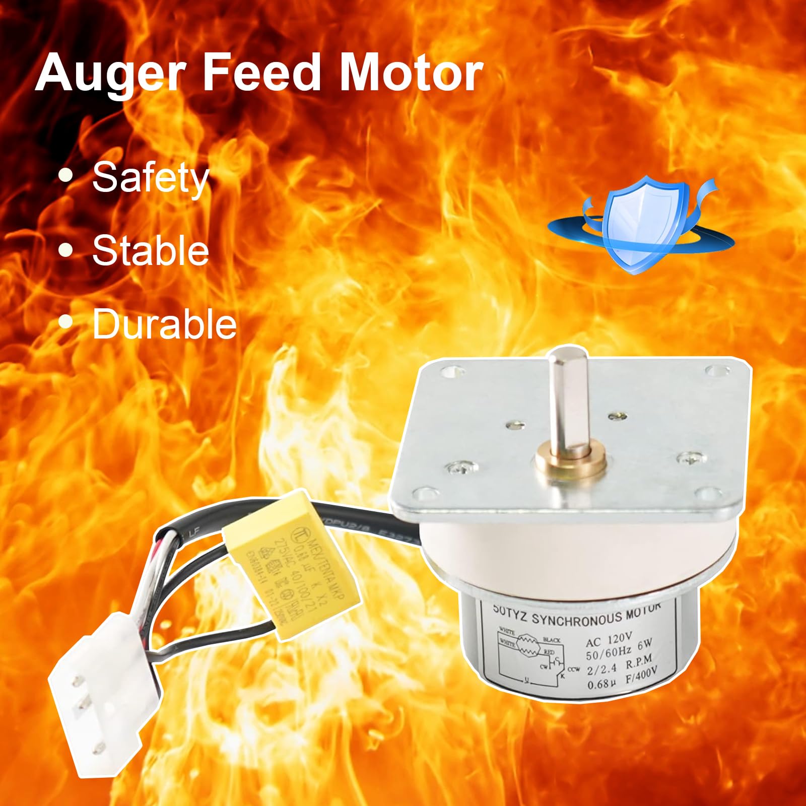 ouyanglong 812-4421 Auger Feed Motor 2.4RPM 120V Fits for Quadra Fire Heatilator CAB50 PS35 PS50 Replacement 812-4420 Auger Motor