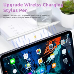 Wireless Charging Pencil for iPad with Magnetic and Tilt Sensitive Palm Rejection - Compatible with Apple iPad Pro 11 Inch, iPad Pro 12.9 Inch 3/4/5/6 Gen, iPad Air 5/4, iPad Mini 6th Generation