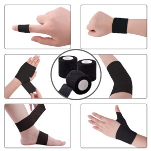 BQTQ 108 Rolls Self Adhesive Bandage Wrap 2 Inch Black Self Stick Bandage Athletic Wrap Tape Self Adherent Wrap Stretch Bandages Wraps Tape for Wrist Ankle Swelling Sprains (Black)