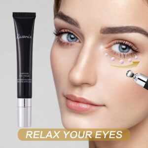 Caffeine Eye Cream for Bags Puffiness: Under Eye Treatment for Dark Circles Puffy Eyes with Eye Roller