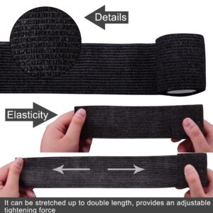 BQTQ 108 Rolls Self Adhesive Bandage Wrap 2 Inch Black Self Stick Bandage Athletic Wrap Tape Self Adherent Wrap Stretch Bandages Wraps Tape for Wrist Ankle Swelling Sprains (Black)