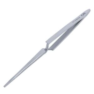 cole-parmer essentials stainless steel tweezers, reverse action, wide tips, 165mm