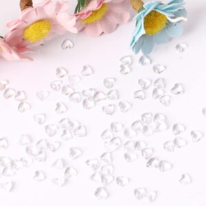 200 pcs clear heart nail art charms,3d nail heart rhinestone mixed size crystal nail love heart gems for acrylic nail art supplies diy manicure nail decoration accessories