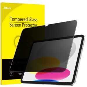 jetech privacy screen protector for ipad 10 (10.9-inch, 2022 model, 10th generation), anti-spy tempered glass film