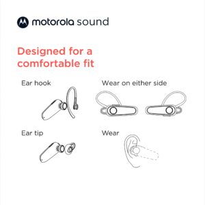 Motorola Sound HK126 Bluetooth Earpiece - in-Ear Wireless Mono Bluetooth Headset with 8-Hour Talk Time, Voice Assistant Compatible, Connects to 2 Devices - Lightweight Bluetooth Phone Earpiece