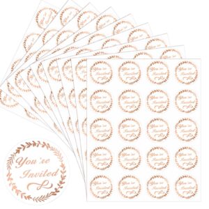 500 pcs you're invited seals stickers for wedding invitations wedding stickers for envelopes rose gold envelope seals envelope stickers diy handmade wedding labels, 1.3 inches